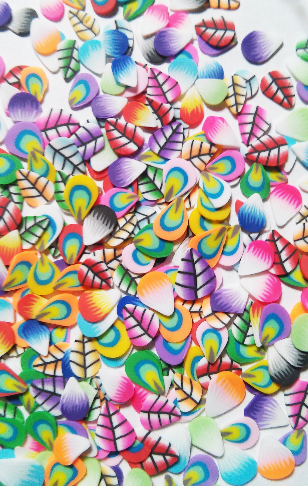 Mini Feather Leaves Leaf Slice Fimo Confetti Shapes Slime Nail Art ...