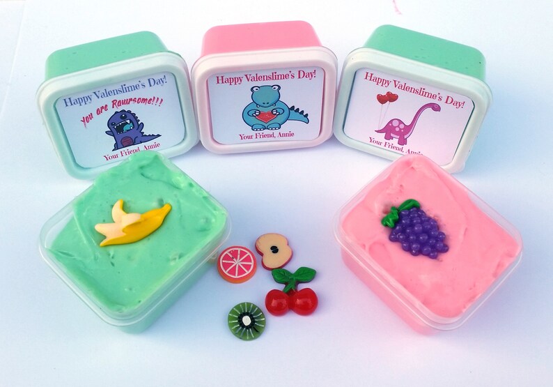 Valentine's Day Slime Pack 6 Dinosaur Slime Classroom - Etsy
