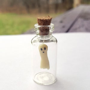 Glow in the Dark Ghost in Bottle: Miniature Halloween Decor - Etsy