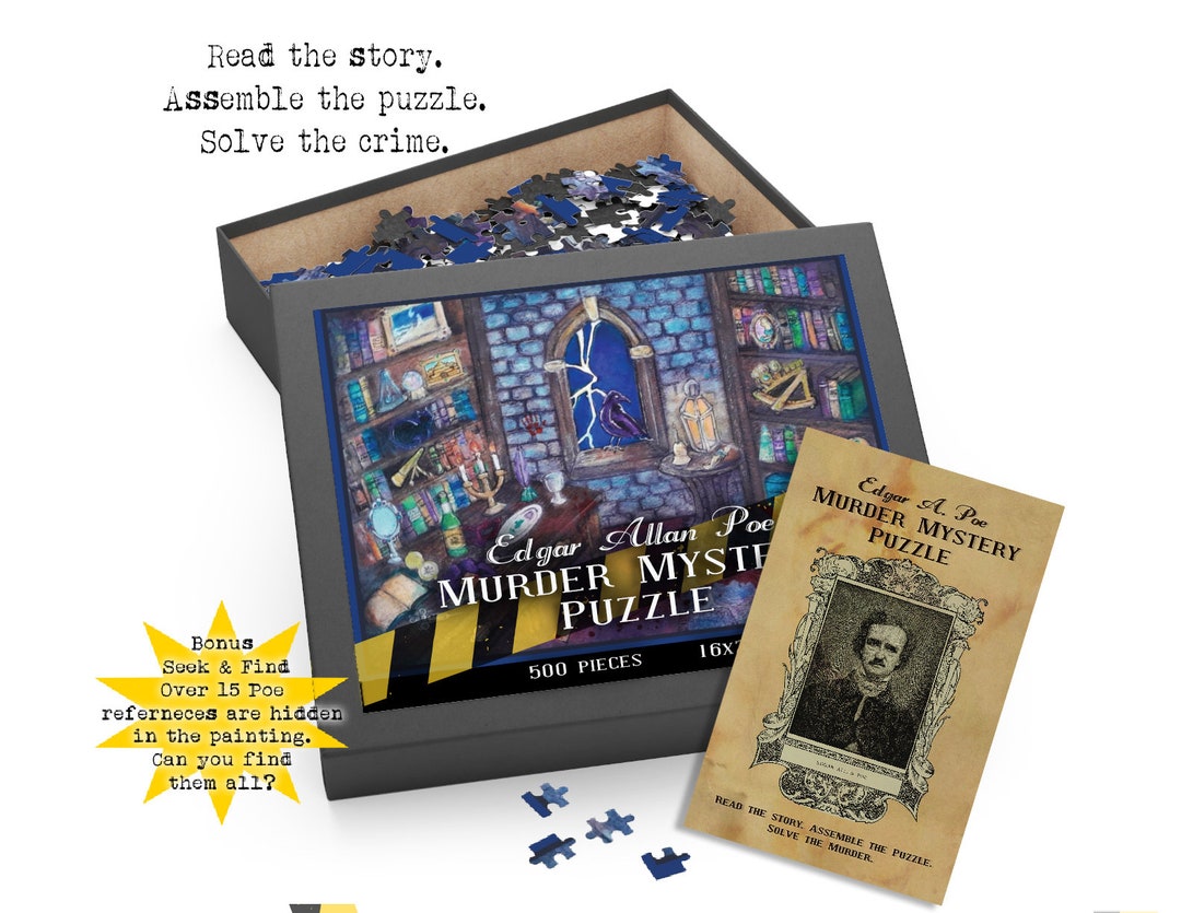 Edgar Allan Poe Murder Mystery Puzzle, Seek Find, Unique Jigsaw, Fun ...