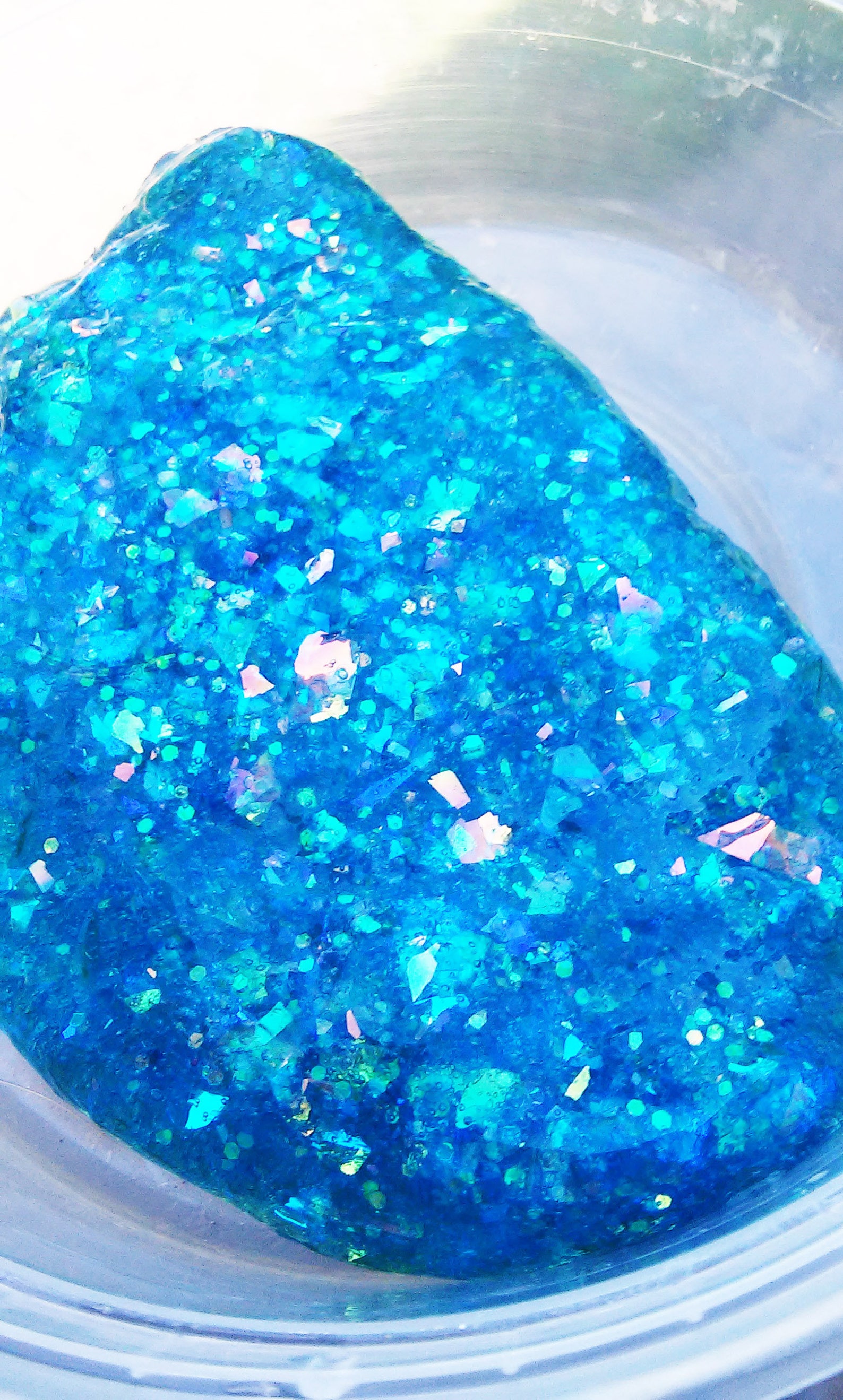 Blue Glitter Slime Aqua Teal Opal Holographic Iridescent | Etsy