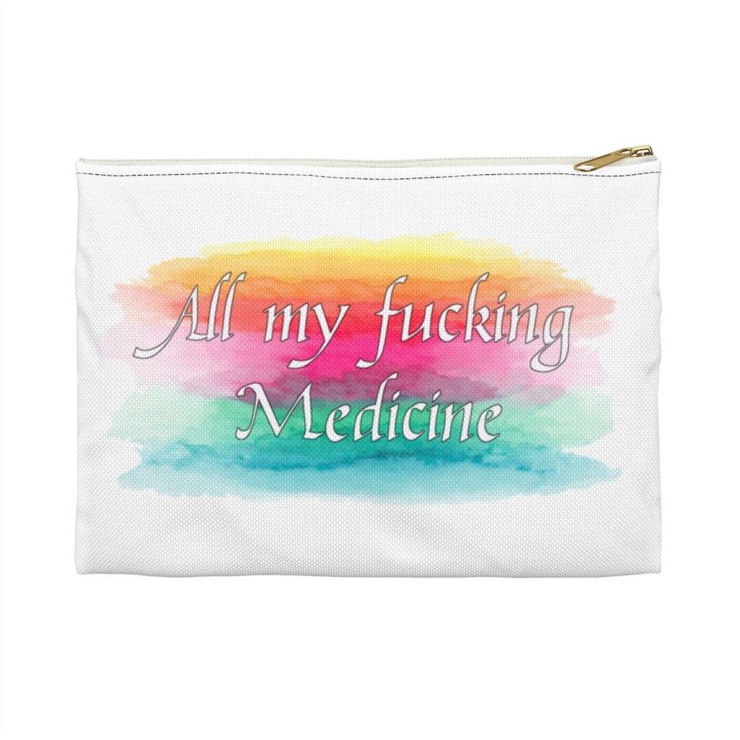 Funny Medication Zipper Pouch: Rainbow Watercolor Medicine Case - Etsy