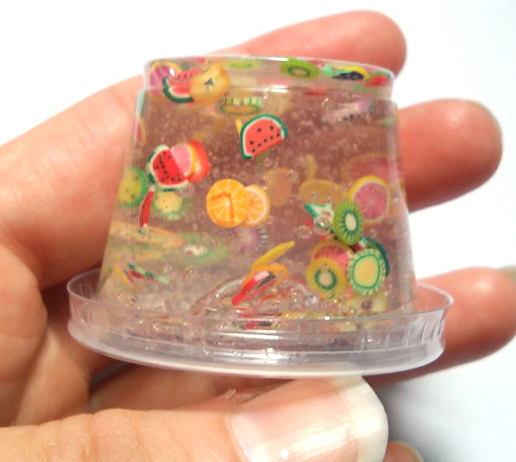 Clear Slime Rainbow Glitter Slime Fruit Slice B Fimo Clear - Etsy