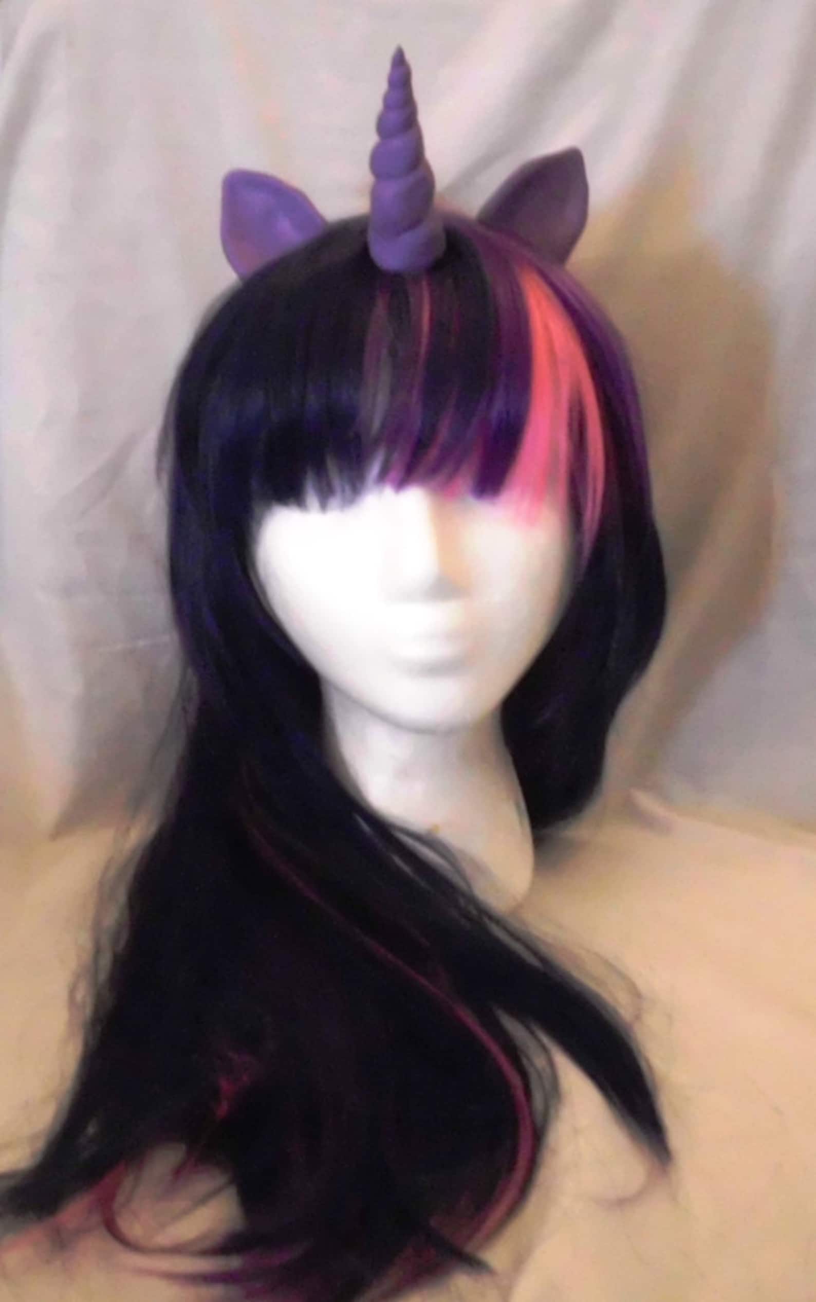 Twilight Sparkle Wig MLP Unicorn Purple and Pink Costume My - Etsy