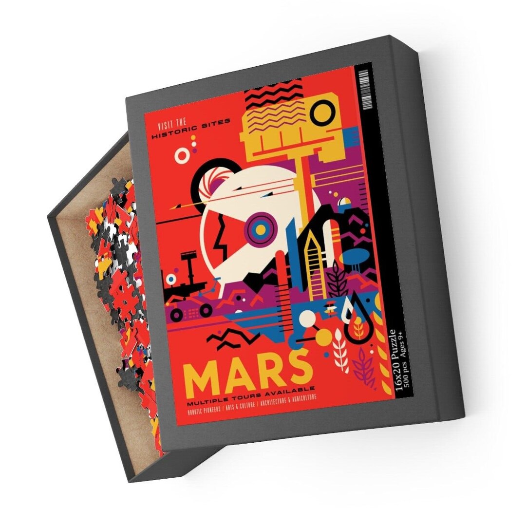 Nasa Puzzle, Vision of the Future, Mars, Retro Space, Vintage Artwork ...