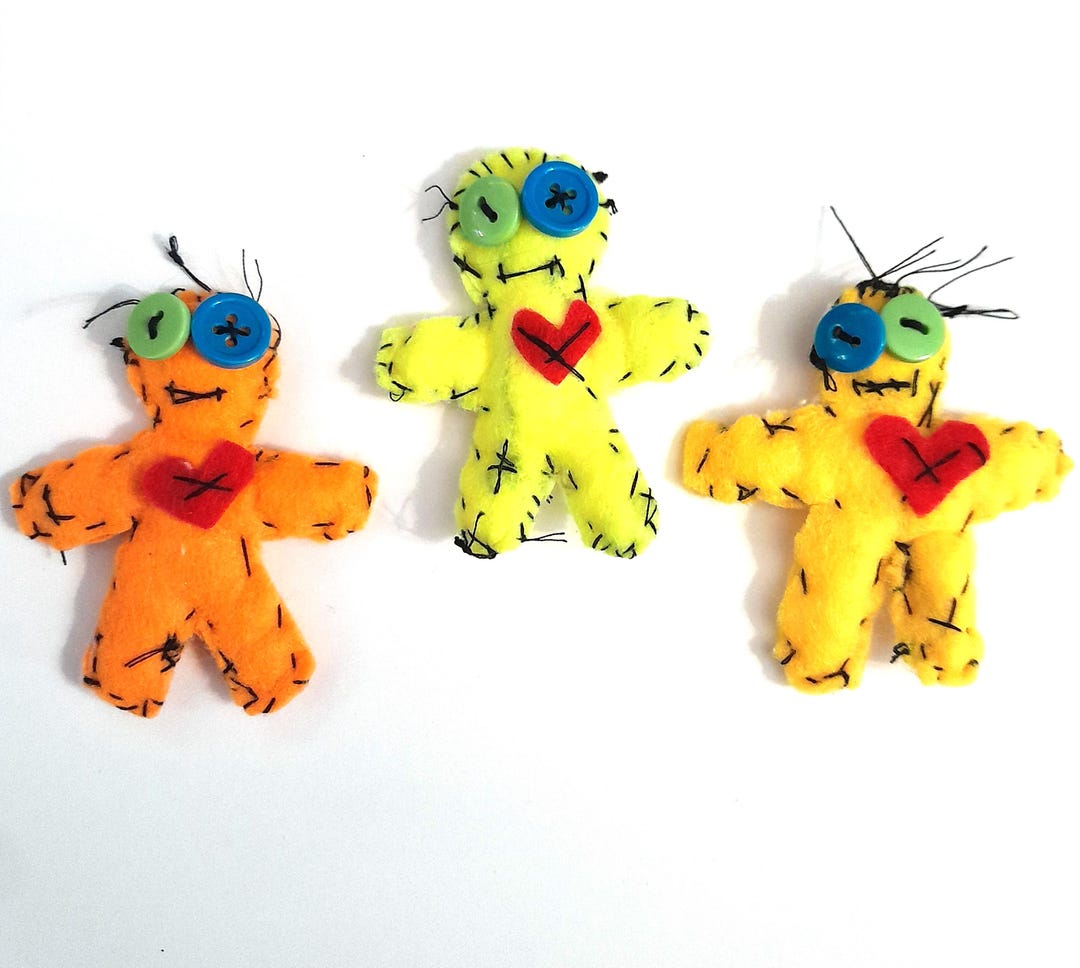 Mini Voodoo Dolls, Tiny Voo Doo Dolls, Halloween Decor, Felt Handmade ...
