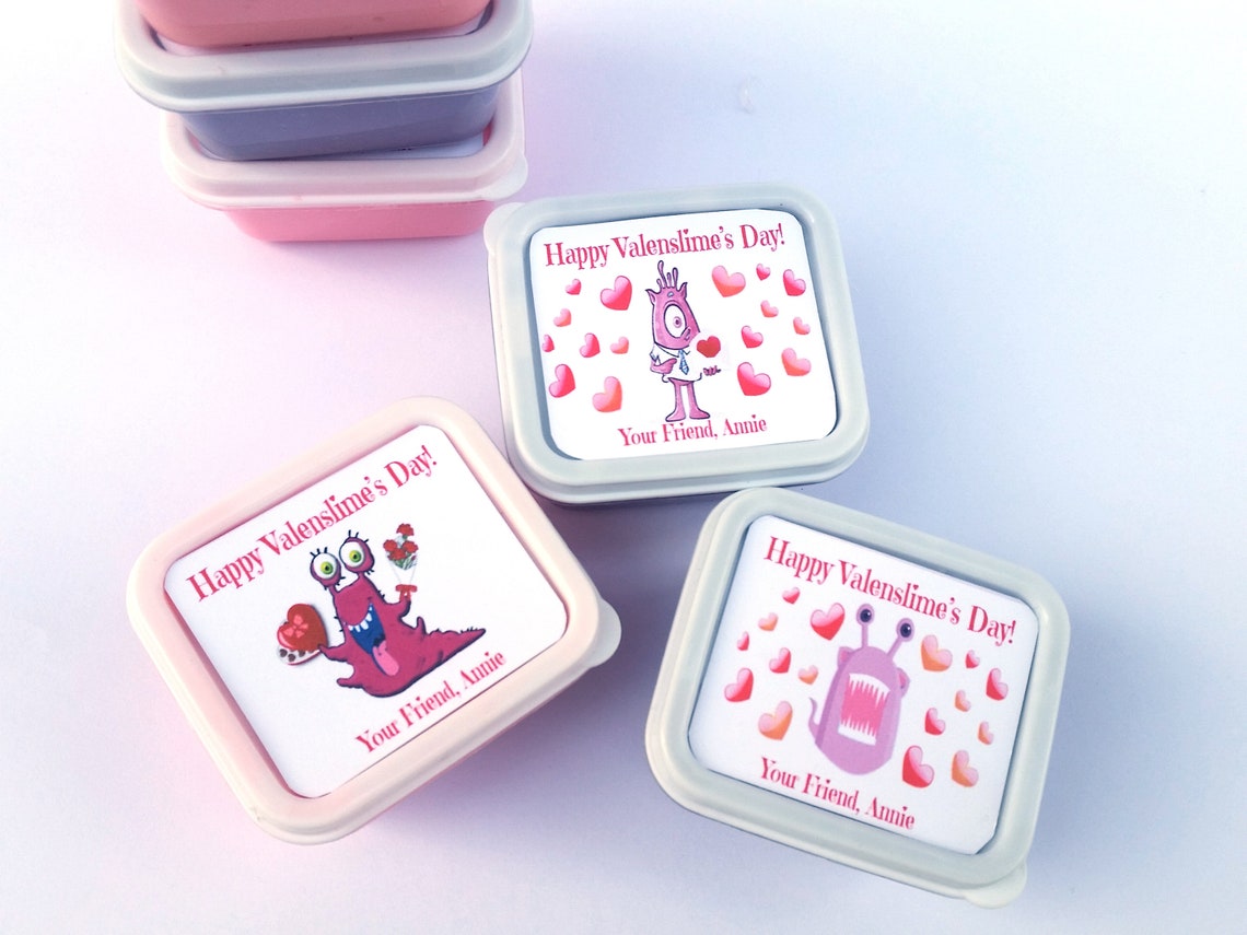 Valentine's Day Slime Pack 6 Love Monster Slime Classroom | Etsy