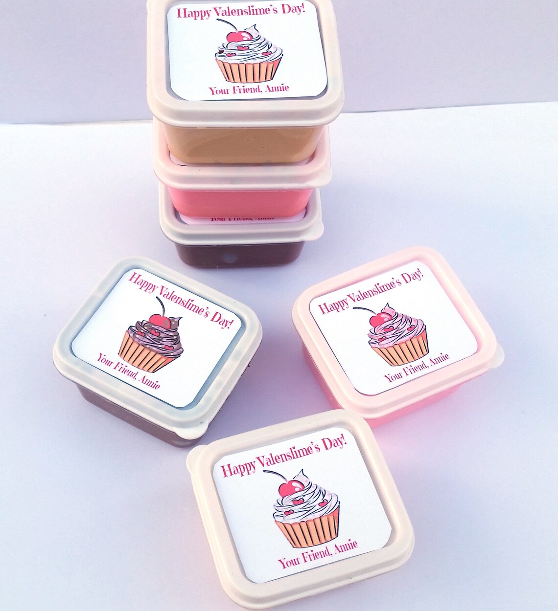 Valentine's Day Slime Pack 6 Cupcake Slime Classroom - Etsy