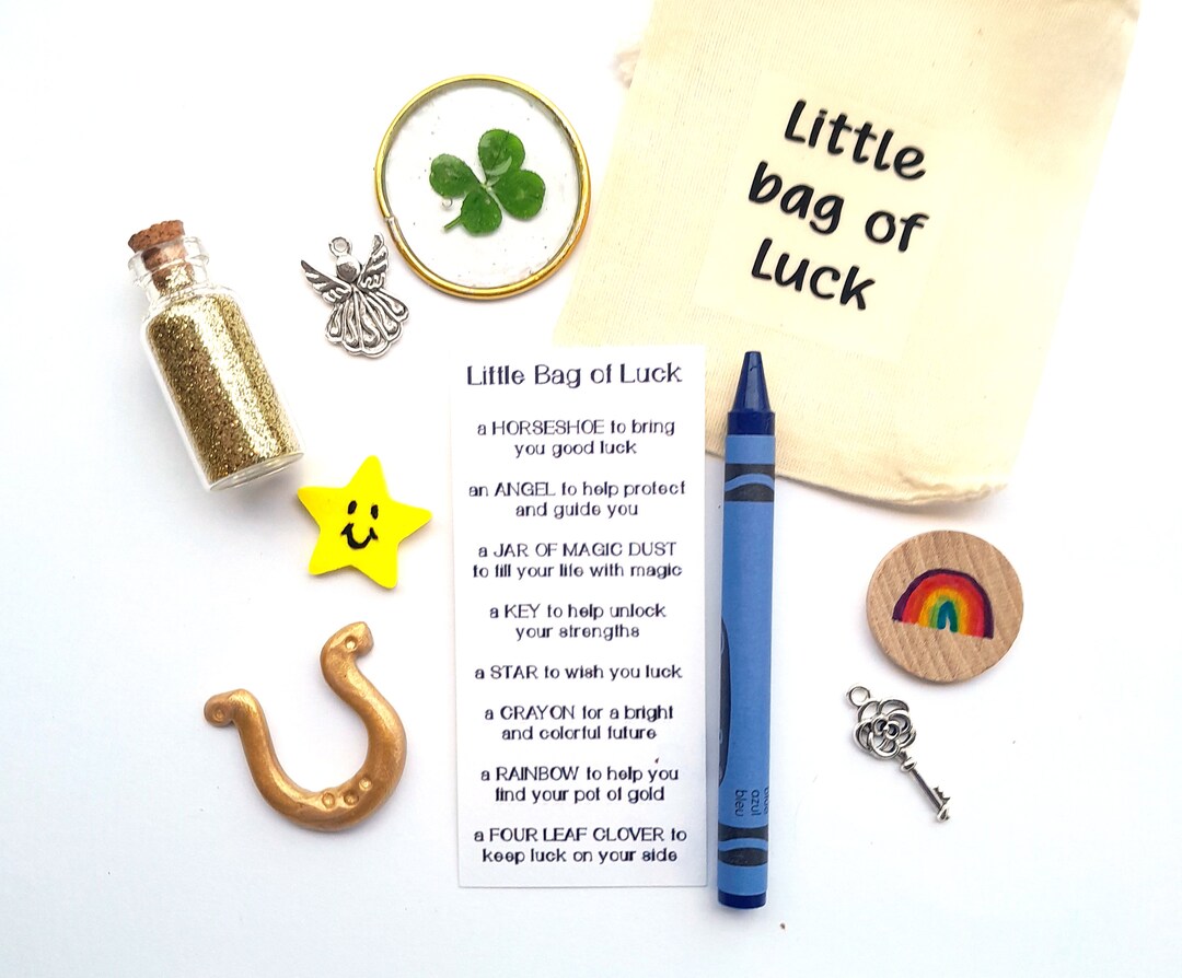 Little Bag of Luck, Good Luck Gift, Lucky Charm, Four Leaf Clover ...