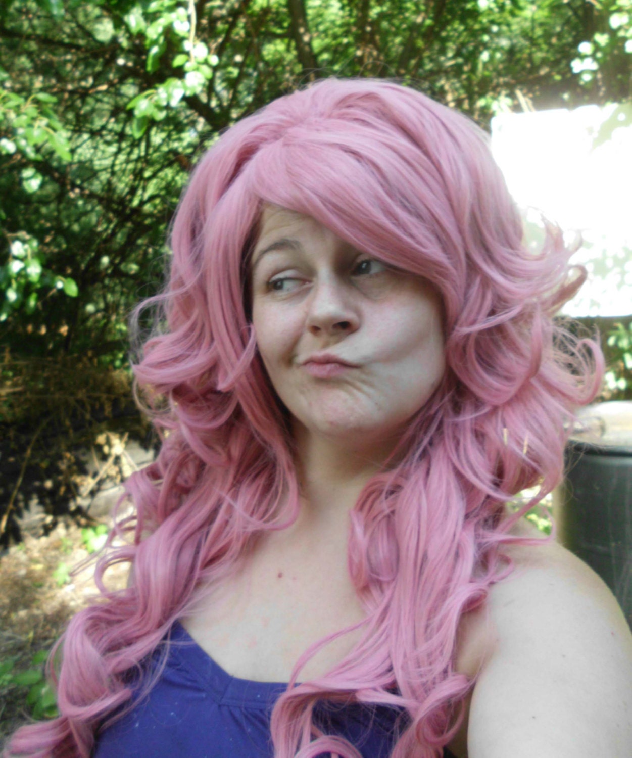 Pink Wig Bump Wig Long Curly Pastel Pinkie Pie Wig Rose | Etsy