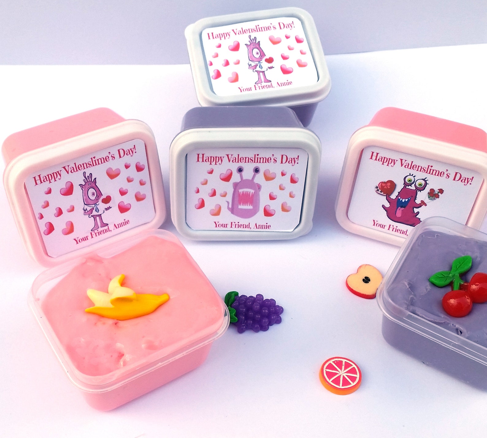 Valentine's Day Slime Pack 6 Love Monster Slime Classroom - Etsy