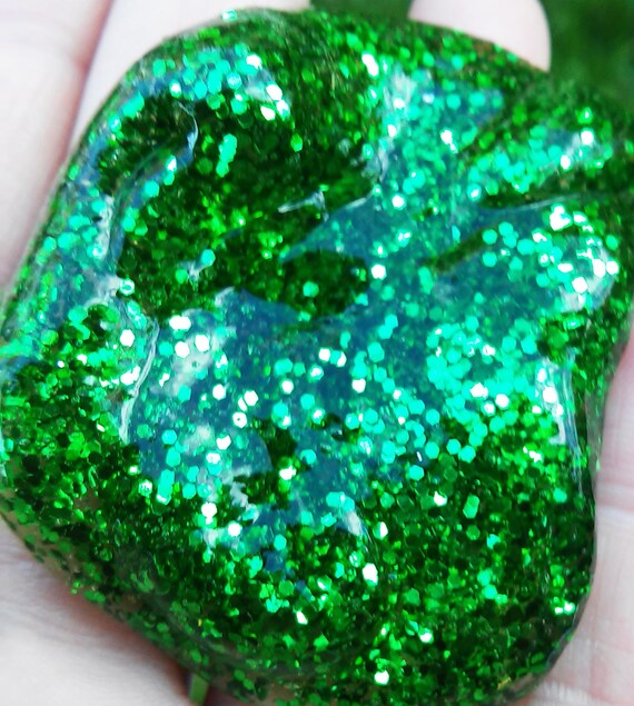Green Glitter Slime Deep Emerald Green clear slime Shimmery