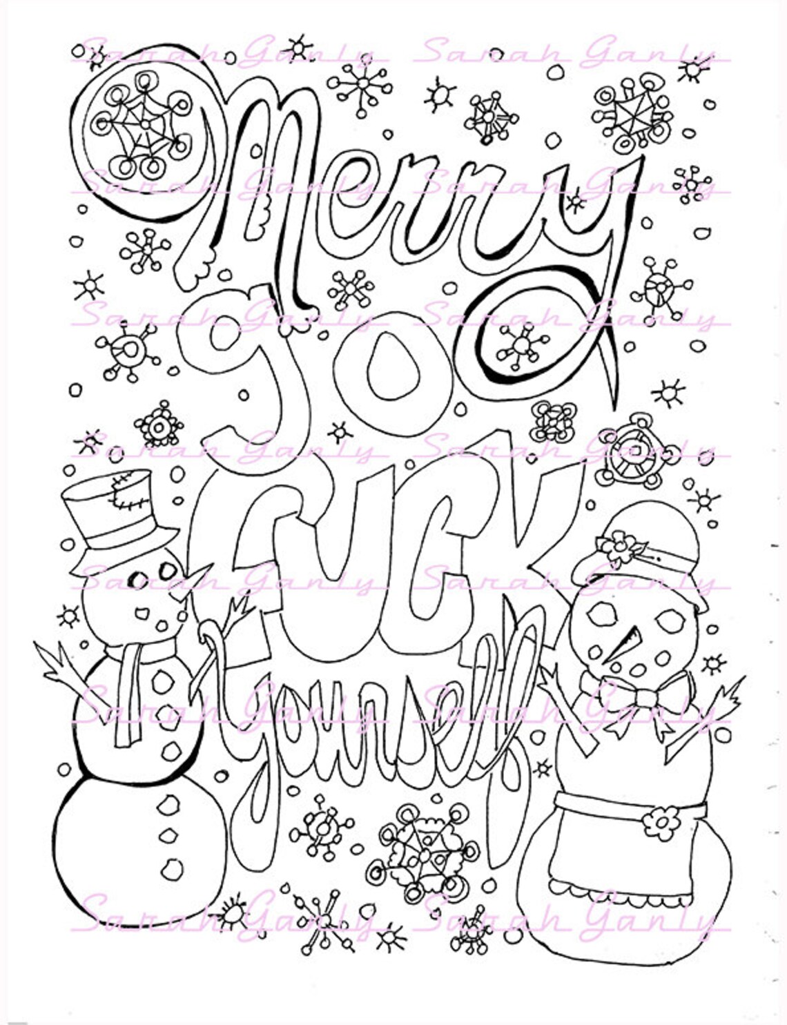 Holiday Swear Word Coloring Book 21 Pages Swear Coloring PDF | Etsy