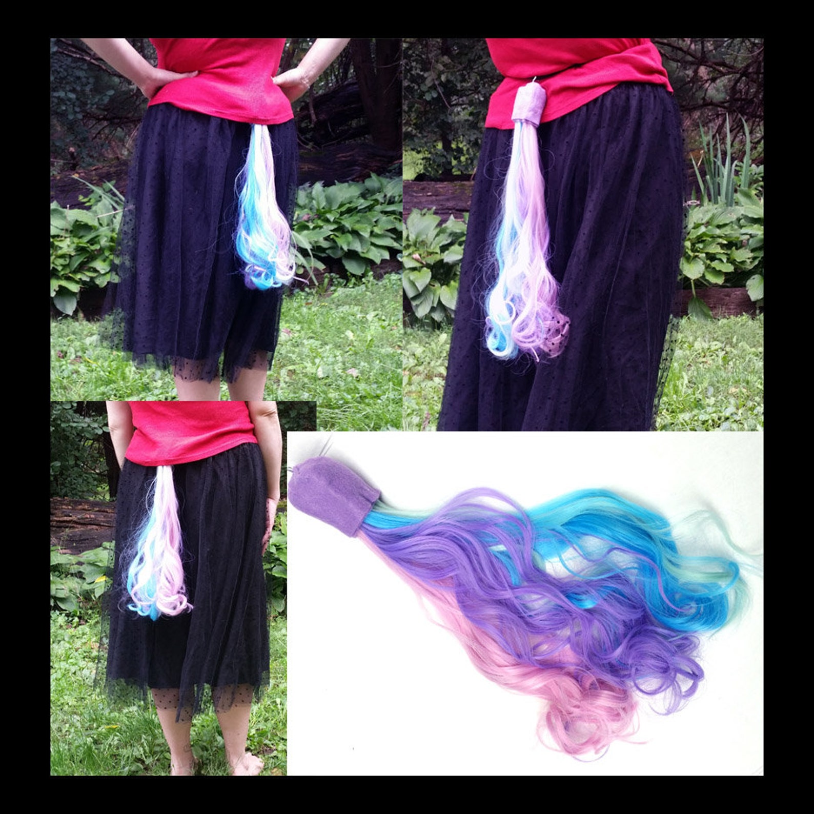 Pastel Rainbow Tail Celestia Unicorn Pony Horse Mlp Tail | Etsy