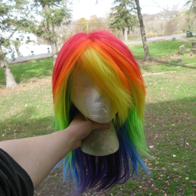 Rainbow Wig - Etsy
