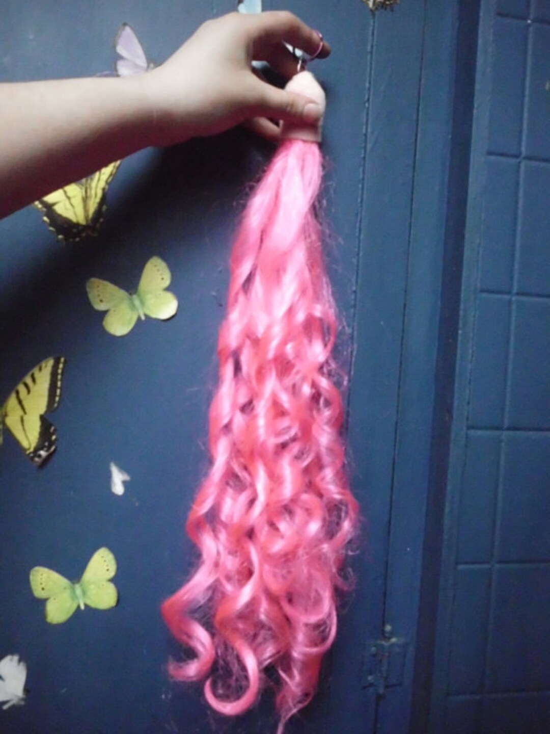 Pink Curly Costume Tail: Horse, Unicorn, Pony Cosplay - Etsy