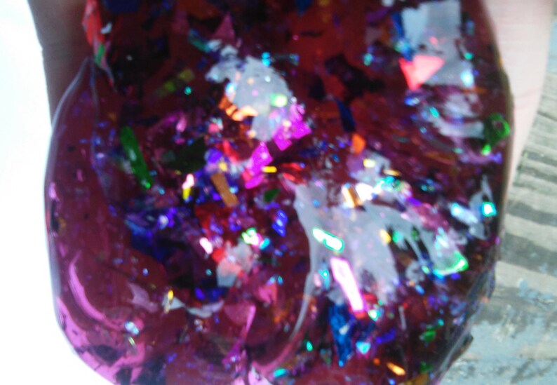 Rainbow Glitter Slime red purple Clear slime confetti textured | Etsy