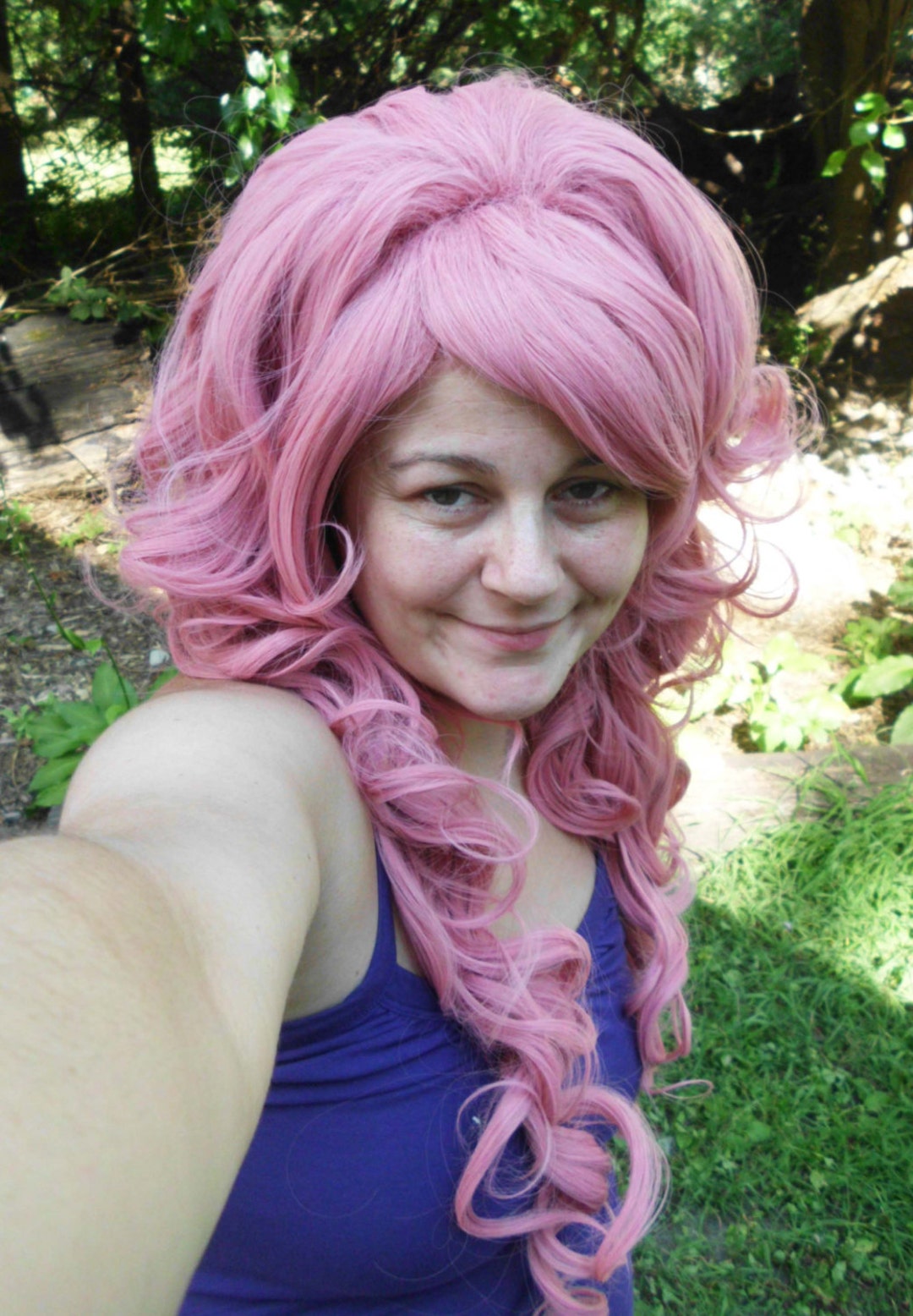 Pink Wig Bump Wig Long Curly Pastel Pinkie Pie Wig Rose - Etsy