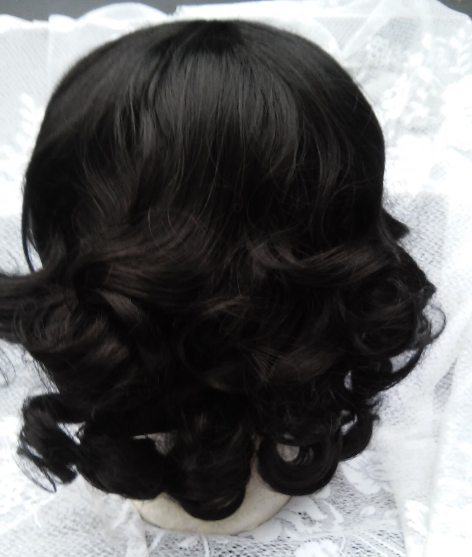 Snow White Wig Princess Wig Short Black Curly Bob Wig Fairy | Etsy