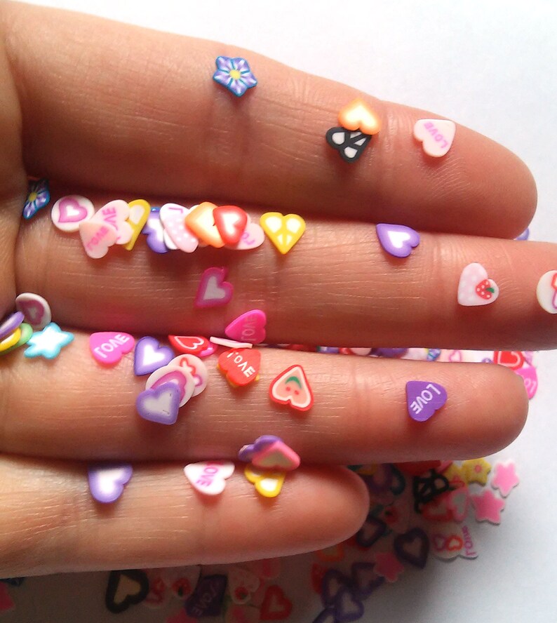 Mini Heart Love Slice Fimo Confetti Shapes Slime Nail Art | Etsy