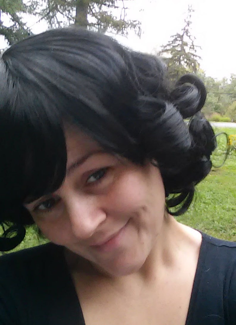 Snow White Wig Princess Wig Short Black Curly Bob Wig Fairy - Etsy