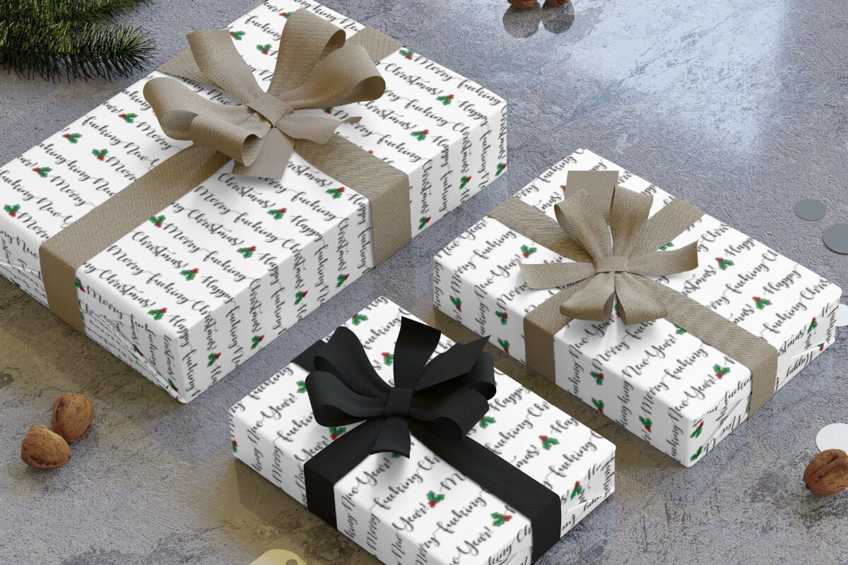 Funny Christmas Wrapping Paper Merry Fcking Christmas Gift - Etsy