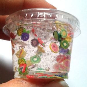 Clear Slime Rainbow Glitter Slime Fruit Slice B Fimo Clear - Etsy