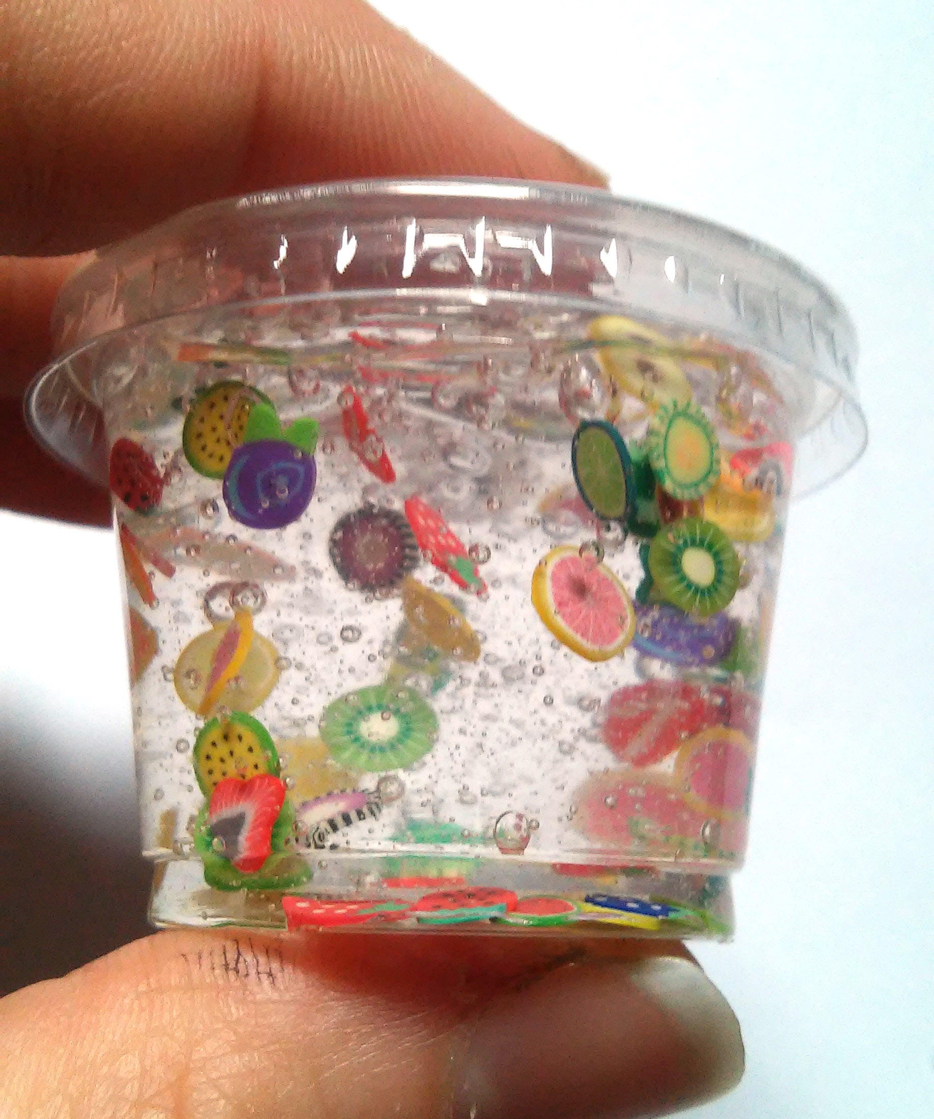 Clear Slime Rainbow Glitter Slime Fruit Slice B Fimo Clear - Etsy
