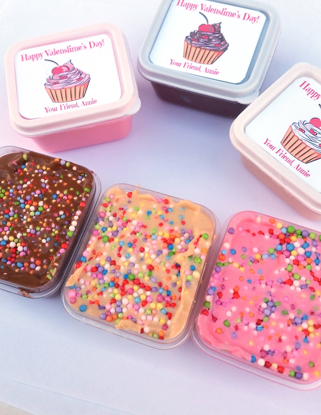 Valentine's Day Slime Pack 6 Cupcake Slime Classroom Treats Party ...