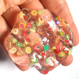 Clear Slime Rainbow Glitter Slime Fruit Slice B Fimo Clear - Etsy