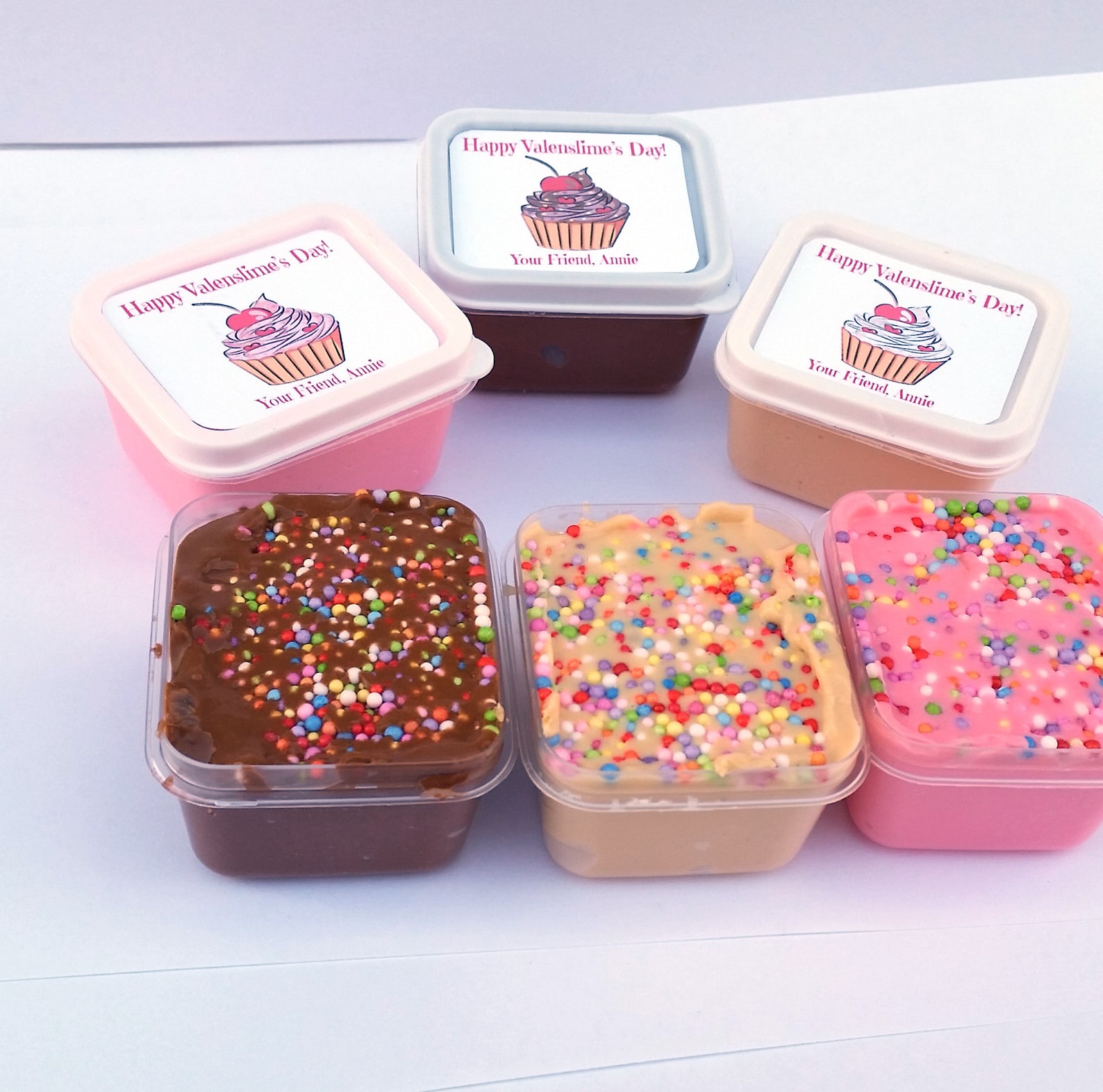 Valentine's Day Slime Pack 6 Cupcake Slime Classroom - Etsy