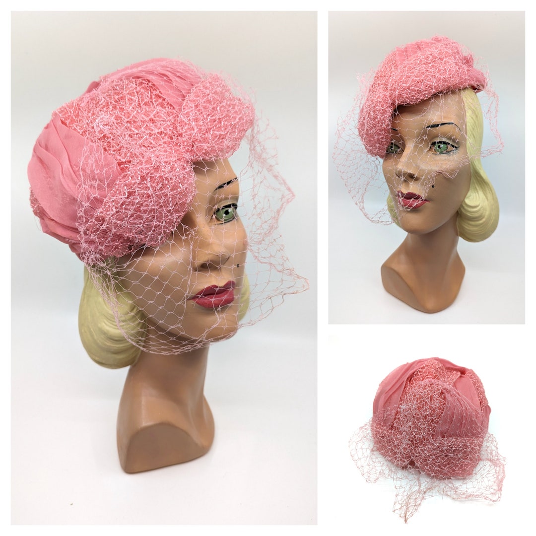 Vintage 1950s 1960s Veiled Hat ,1950s Cocktail Hat ,1950s Half Hat ...