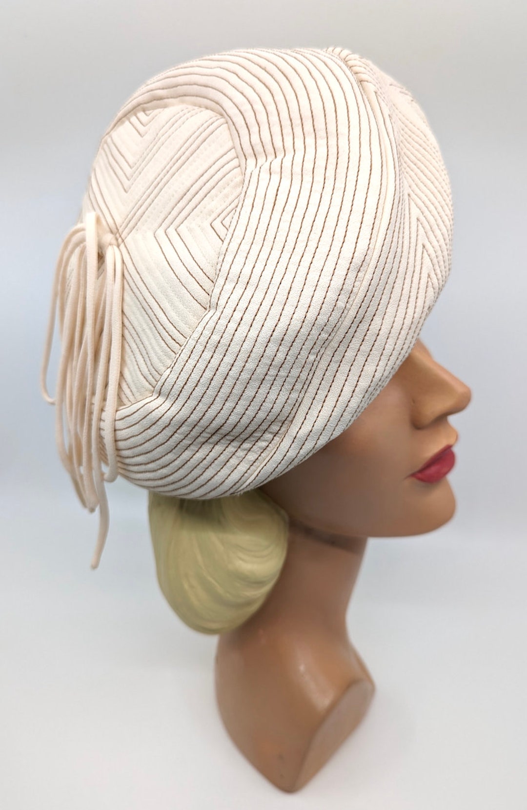 Vintage 60s Beret ,1960s Cream Hat, Vintage Summer Slouch Hat, 60s Mod ...