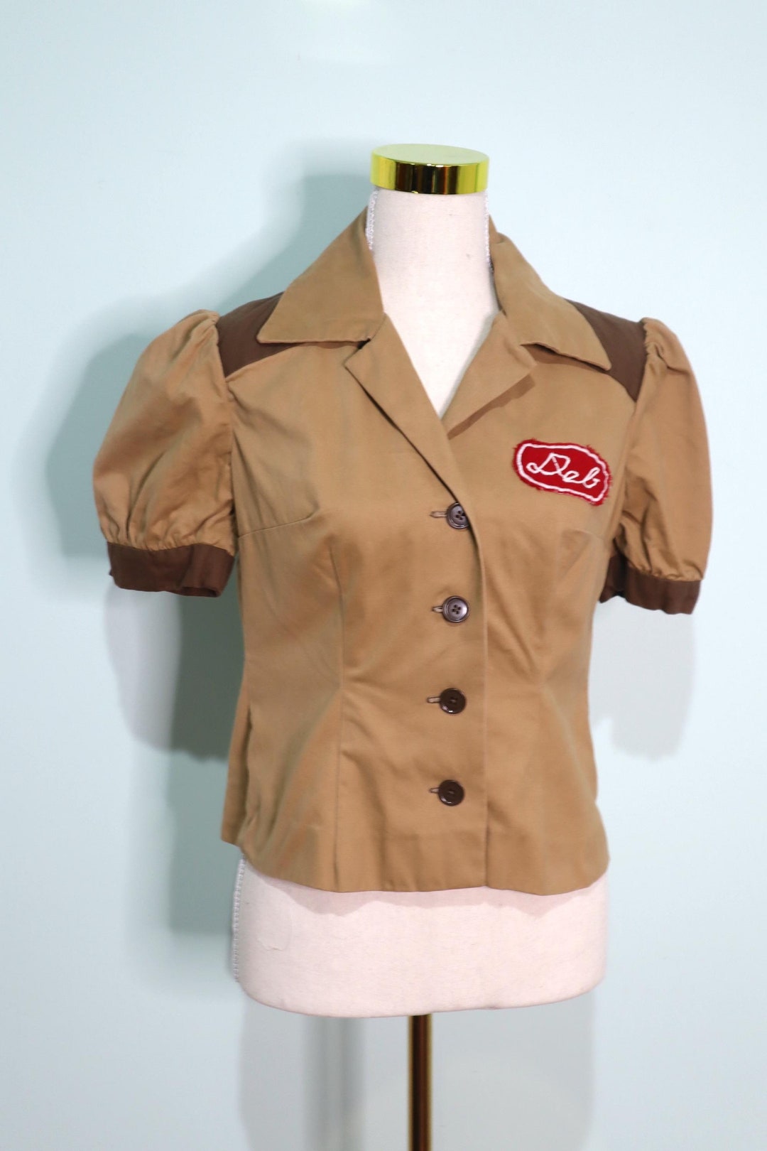 Vintage Diner Waitress Blouse: 1950s Style Theatre Costume Twin Peaks ...