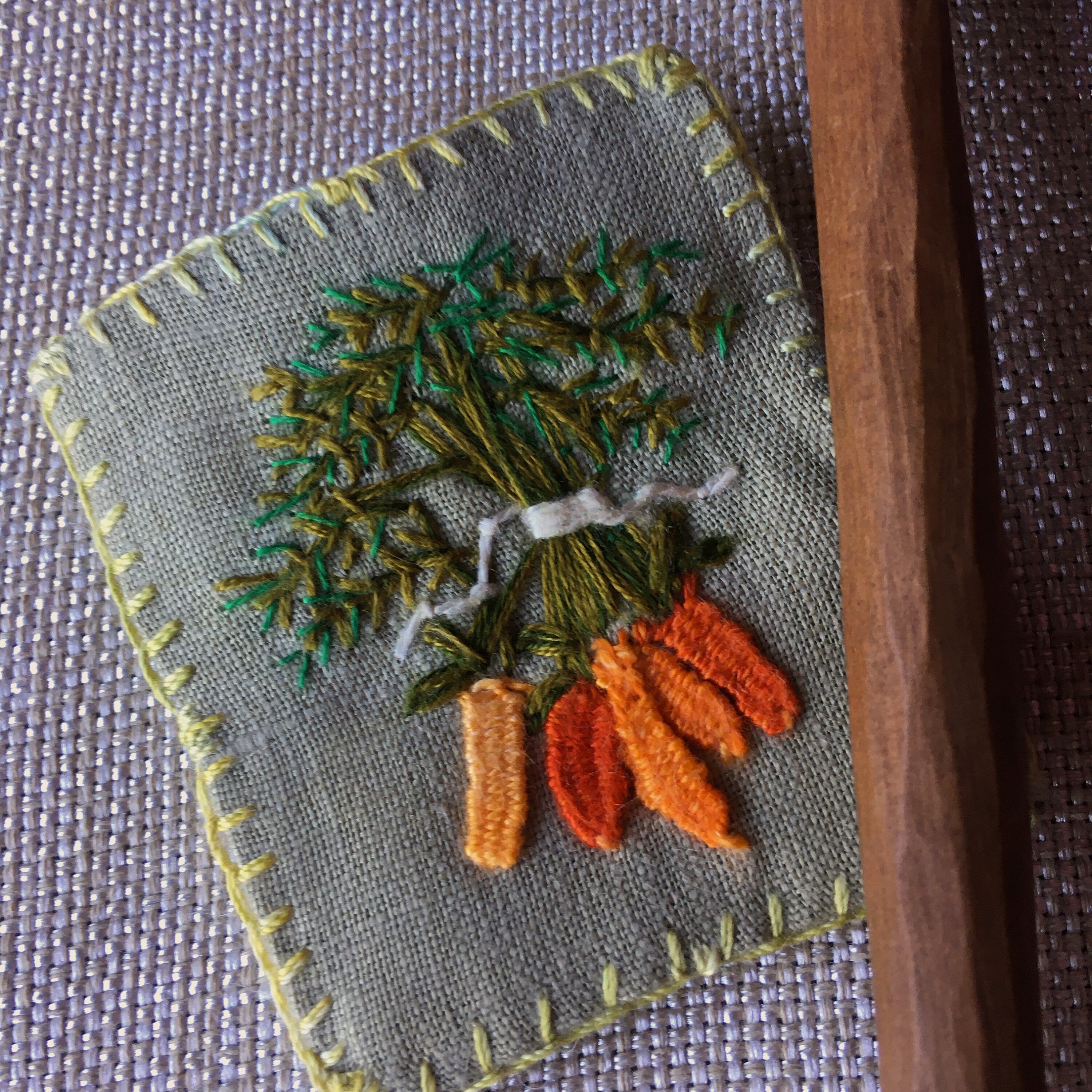 Carrots Pin OOAK Original Embroidery - Etsy