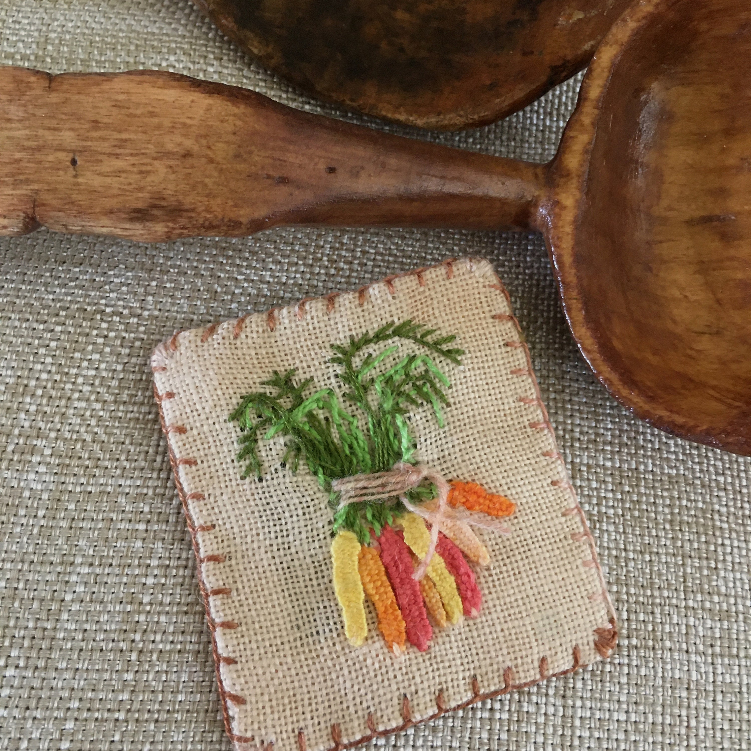 Carrot Bunch Pin - Original - OOAK - Tiny Embroidery - Etsy