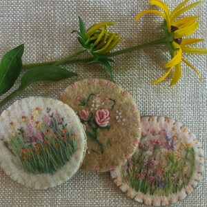 Round Little Meadow Pin Original OOAK - Etsy