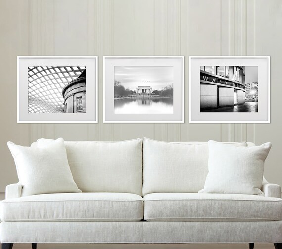 Washington DC Art Set of 3 Prints Black and White | Etsy