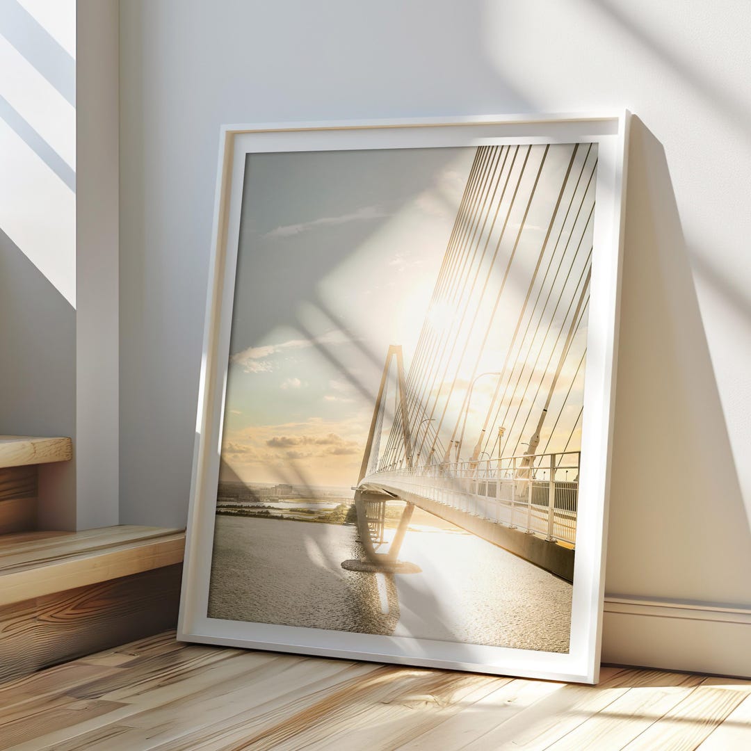 Charleston Print Ravenel Bridge Art Charleston Art Cooper River Bridge ...