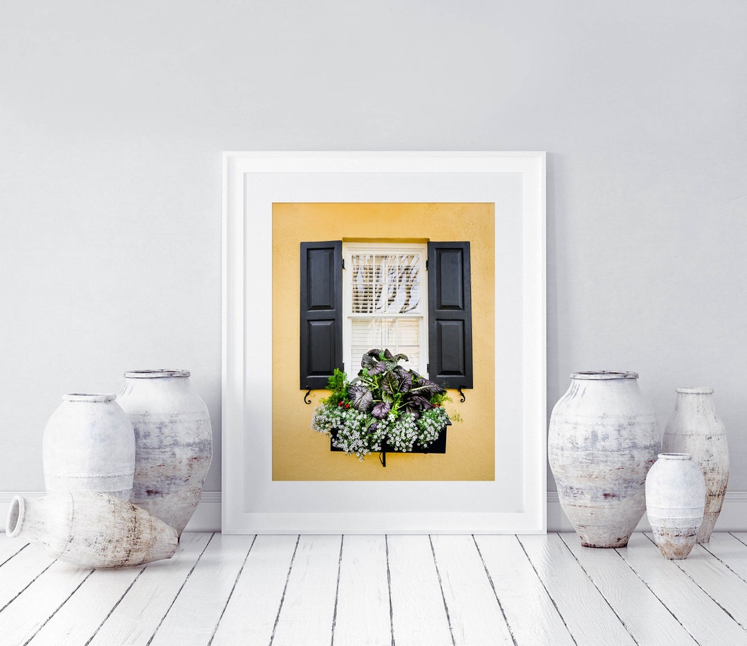 Charleston Art, Window Photography Unframed, Yellow Window Box Print ...