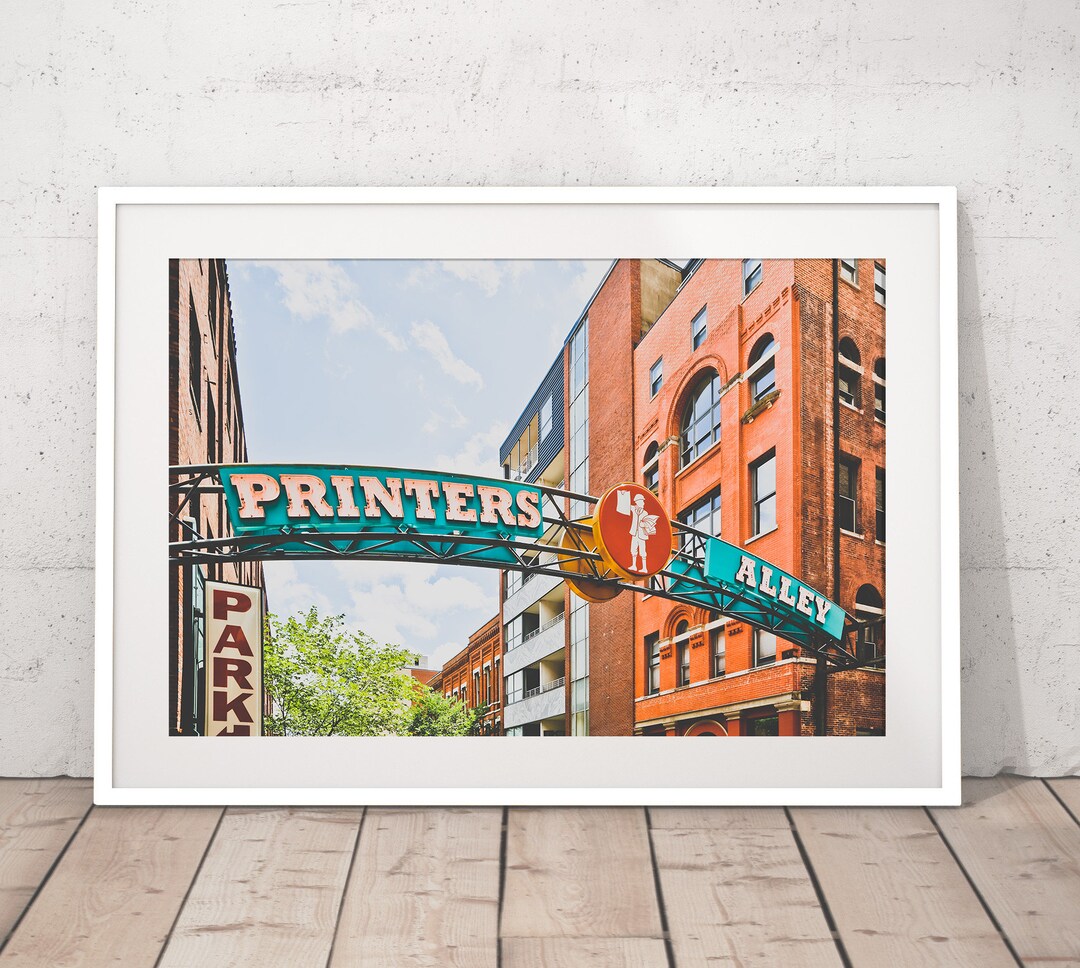 Nashville Art Print, Travel Photography, Printers Alley, Nashville Sign ...