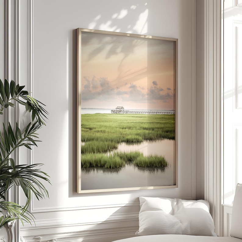 Charleston Print, Marsh Print Shem Creek Low Country Art Charleston ...