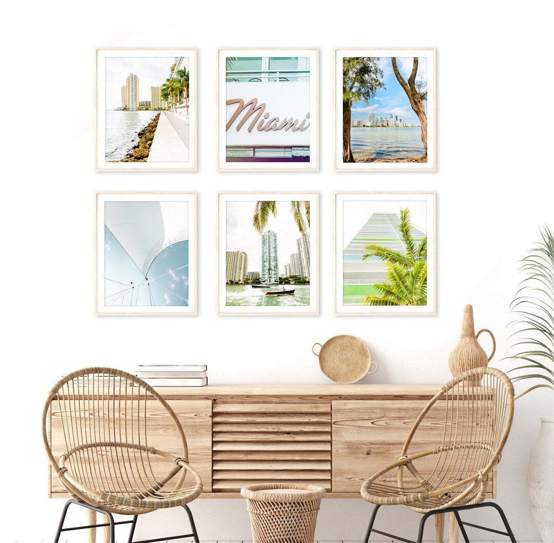Miami Art Print Set of 6 Downtown Miami Photography - Etsy