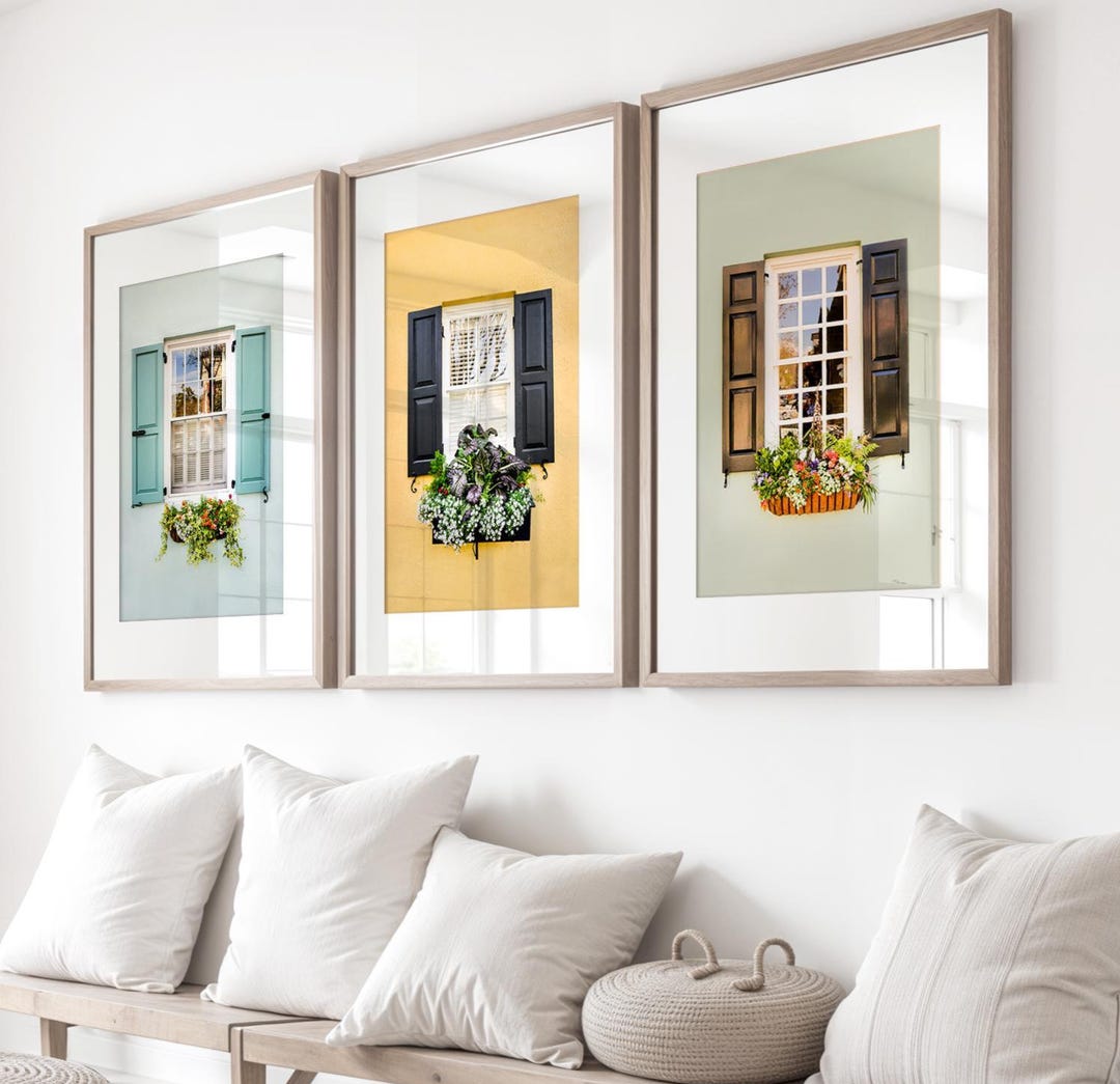 Charleston Art, Set of 3, Charleston Window Photography, 3 Print Set ...