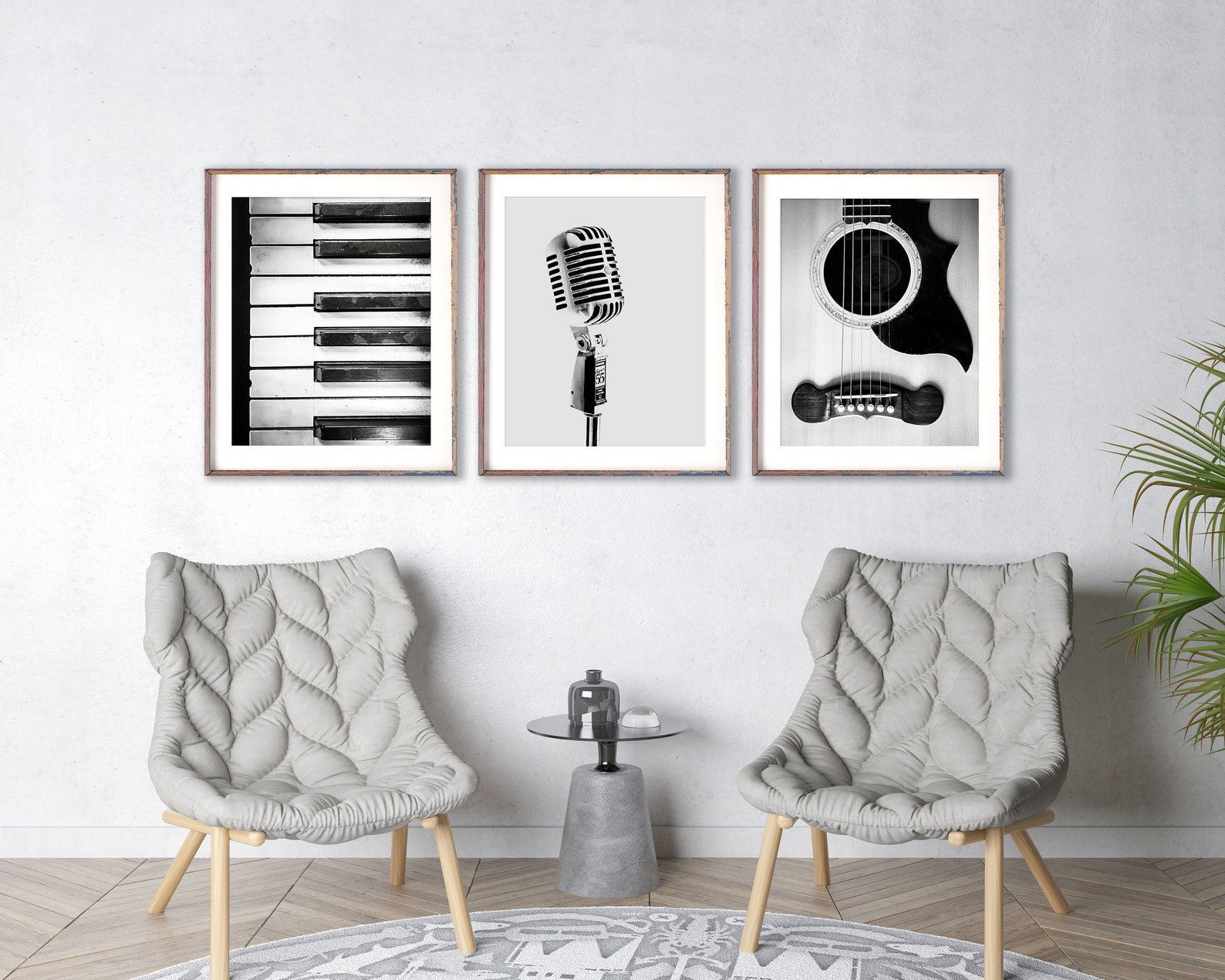 Music Art Set of 3 Music Prints Black and White Photography - Etsy