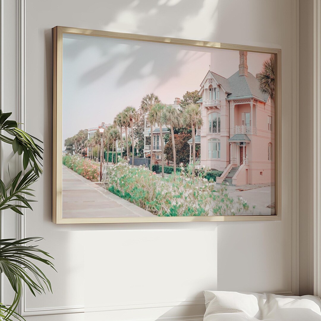 Charleston Print, the Battery Wall Art Architectural Charleston Art ...