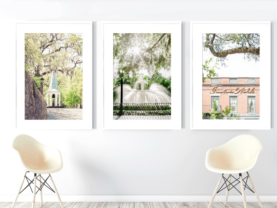 Savannah Georgia Art, Print Set of 3 Savannah Photography Unframed ...