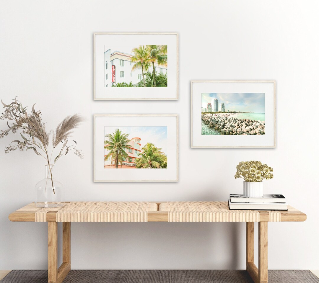 Miami Wall Art Set of 3 Unframed Prints South Beach - Etsy