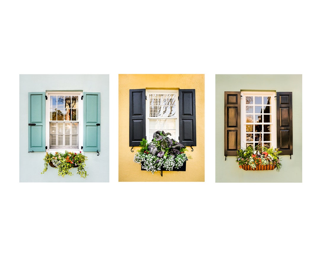 Charleston Art, Set of 3, Charleston Window Photography, 3 Print Set ...