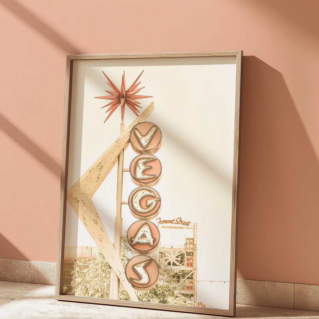 Las Vegas Print Vegas Sign Vintage Las Vegas Wall Art Downtown Las ...